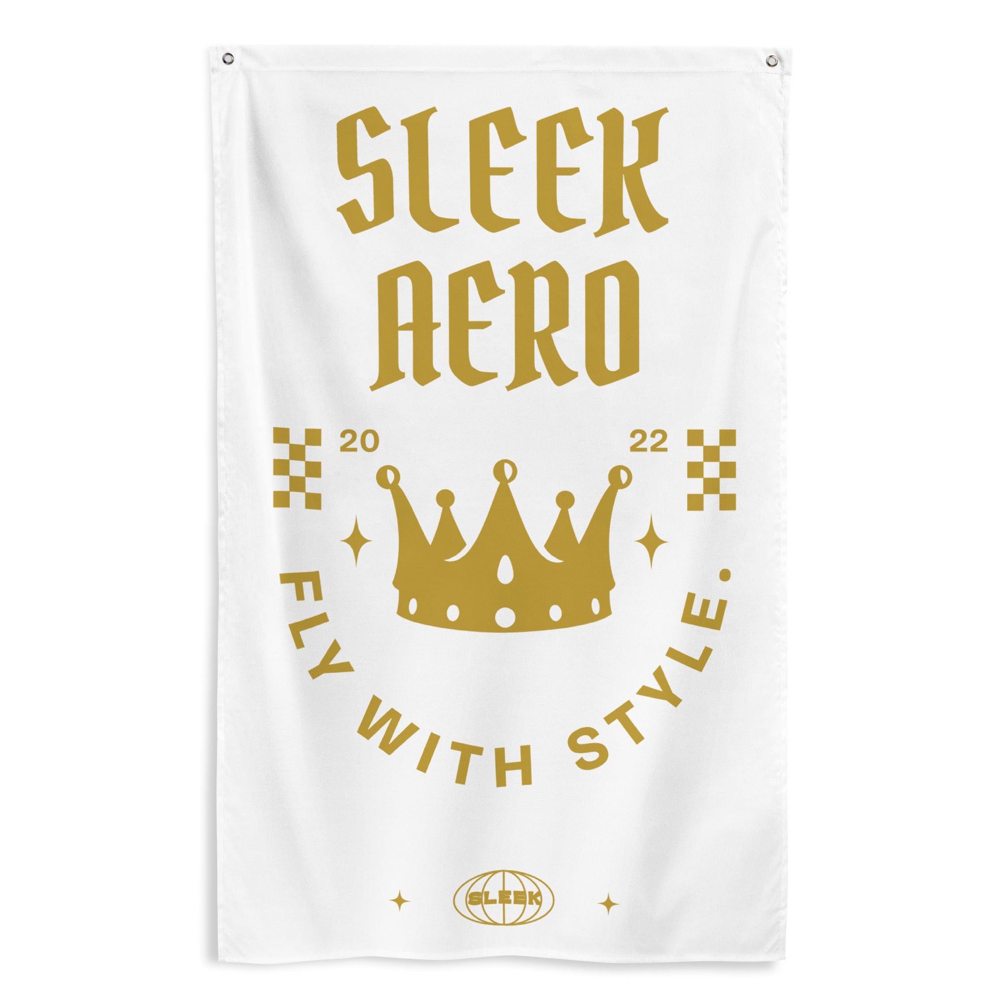 White & Gold Sleek Flag